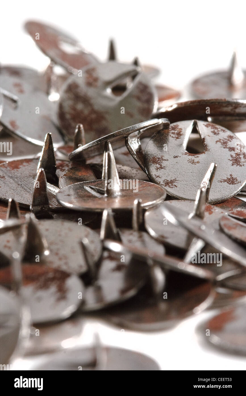 Old rusty push-pins Stock Photo - Alamy