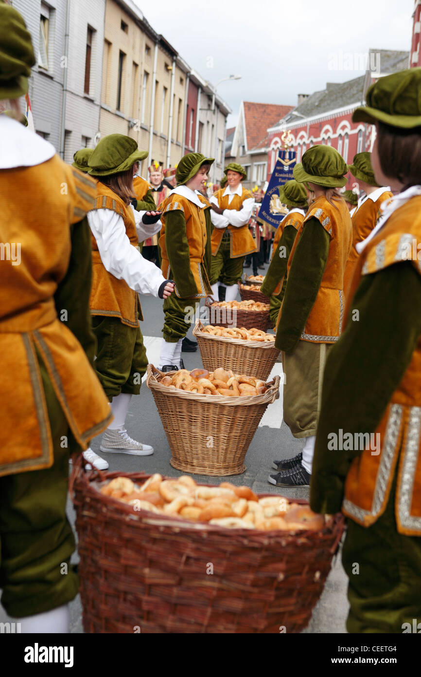 Residents gather for the annual spring festival of Krakelingen in the ...