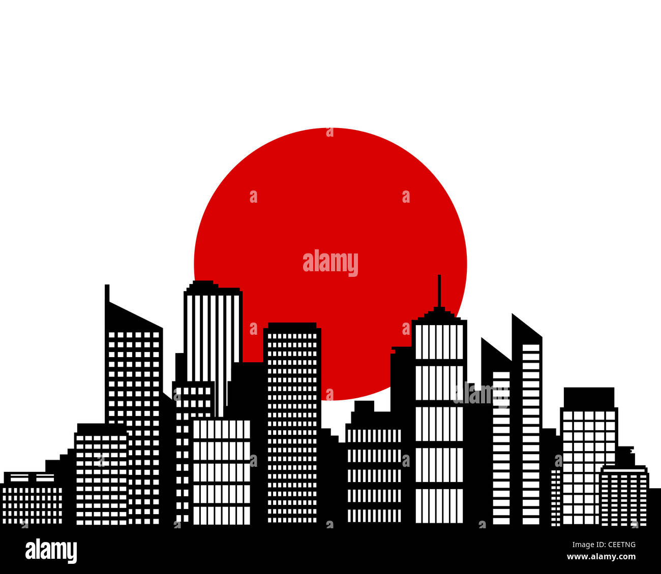 City and flag of Japan Stock Photo - Alamy