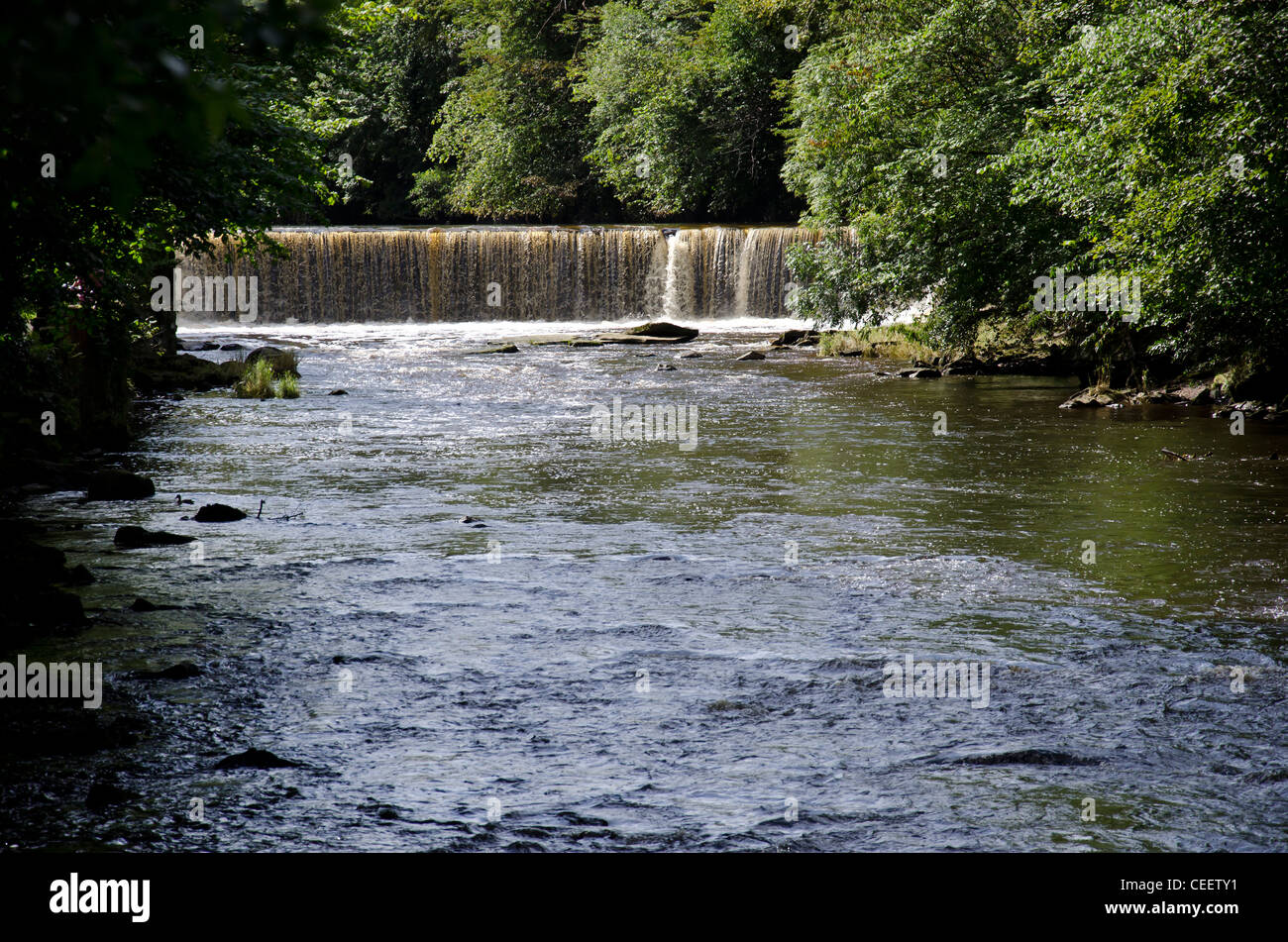 Waterfall on the River Almond at Cramond, Edinburgh, Scotland Stock ...