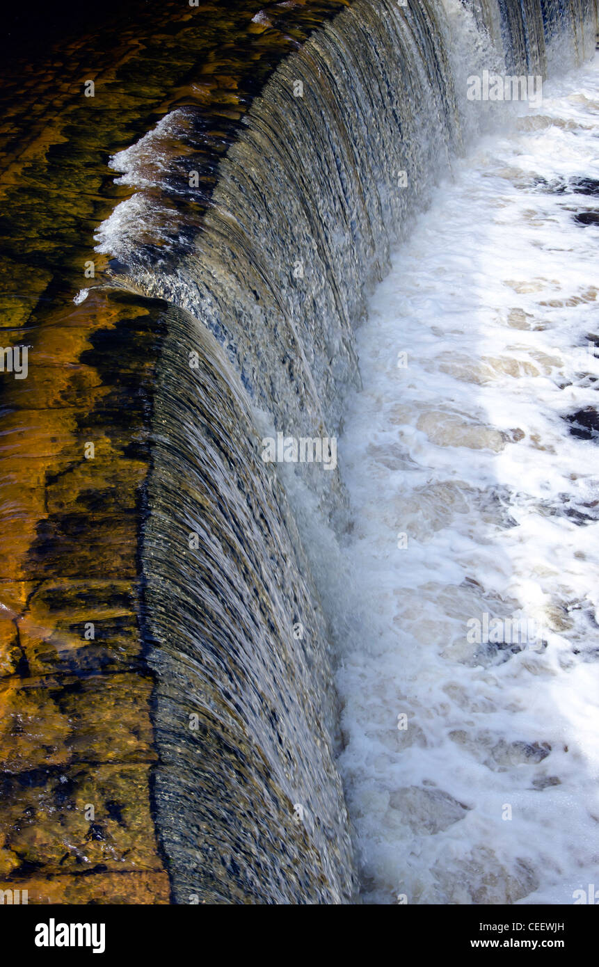 Waterfall on the River Almond at Cramond, Edinburgh, Scotland Stock ...
