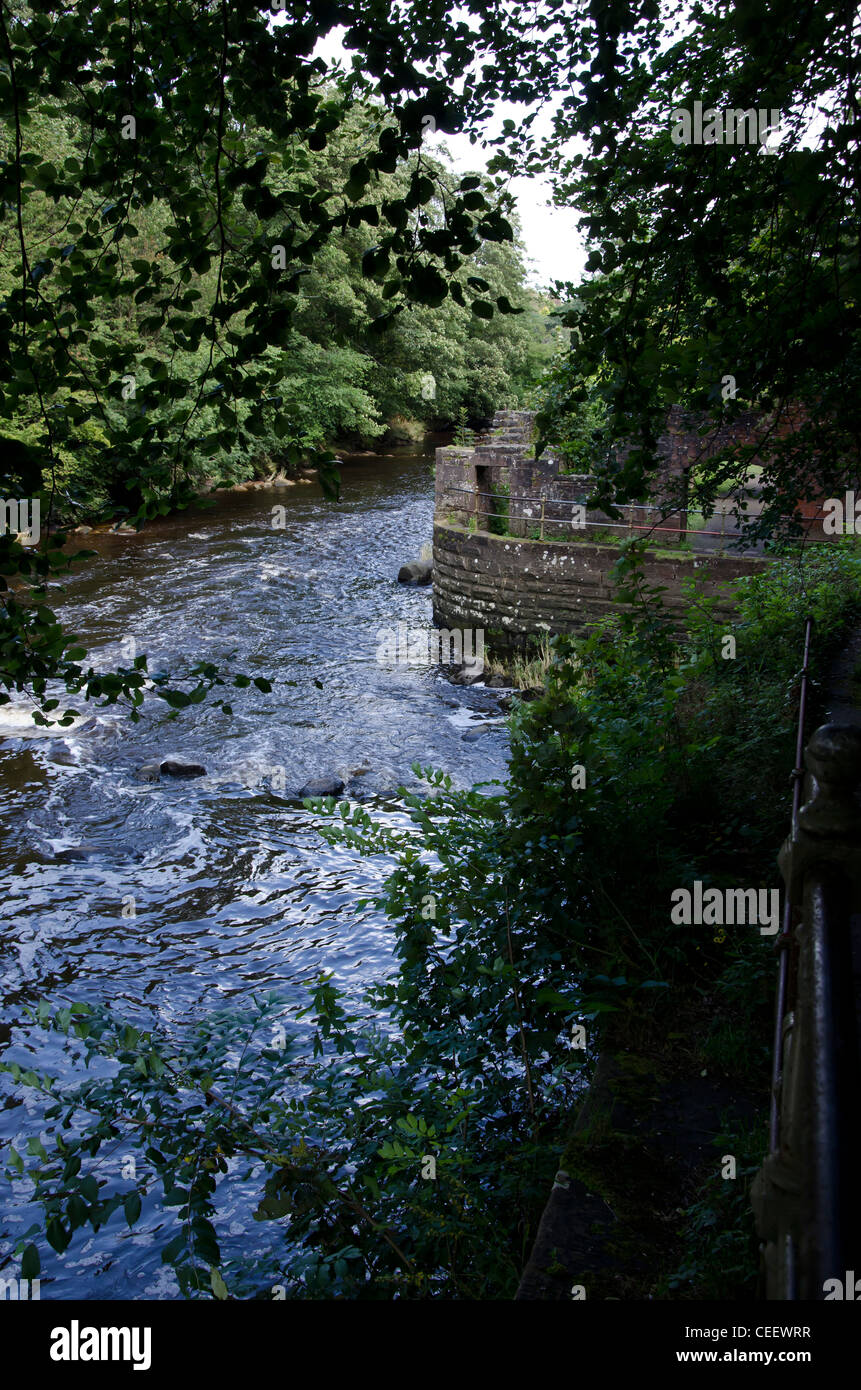 The River Almond and the remains of an old mill at Cramond, Edinburgh ...