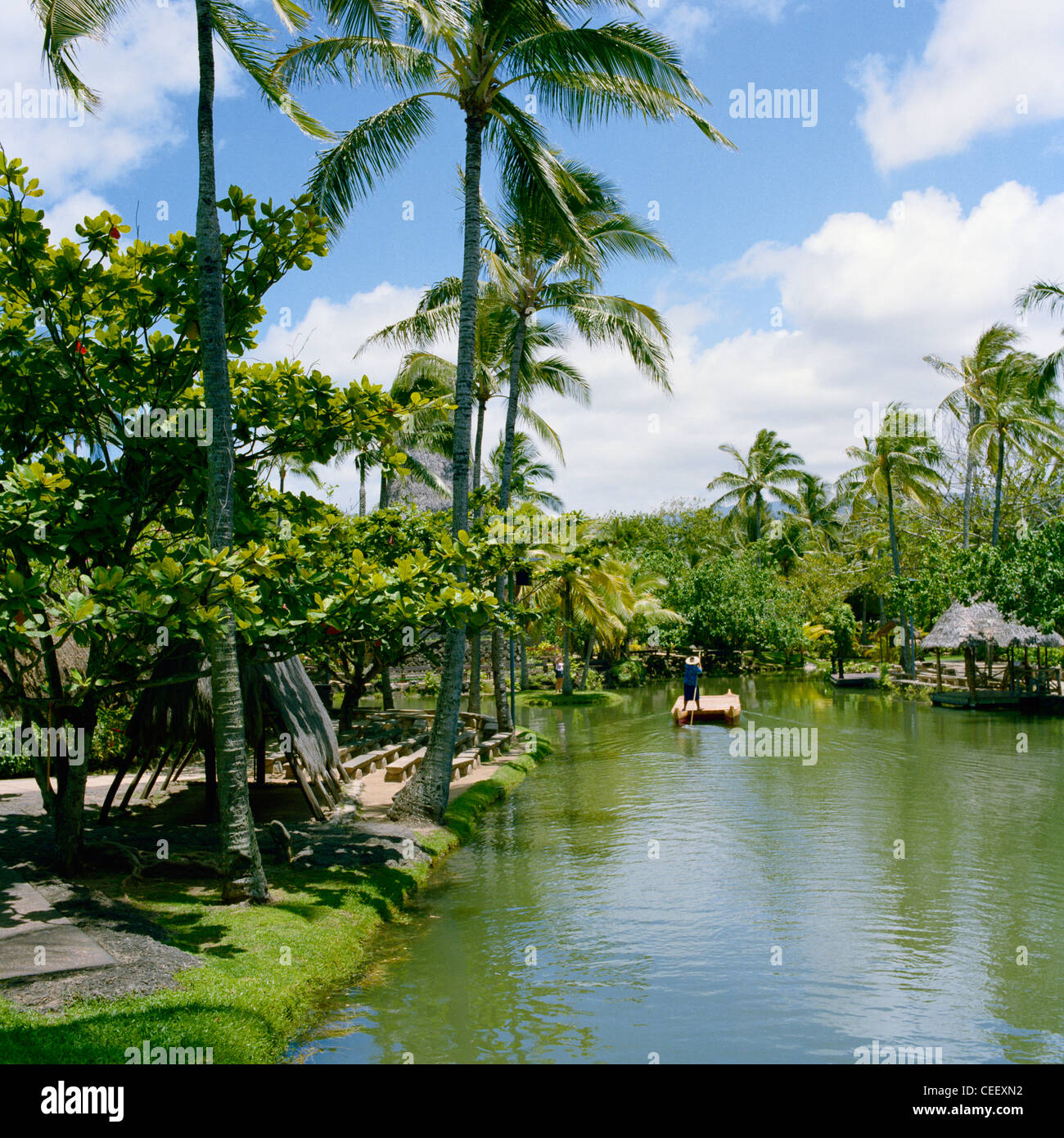 Lagoon in the Polynesian Cultural Center La'ie Oahu Hawaii Stock Photo ...