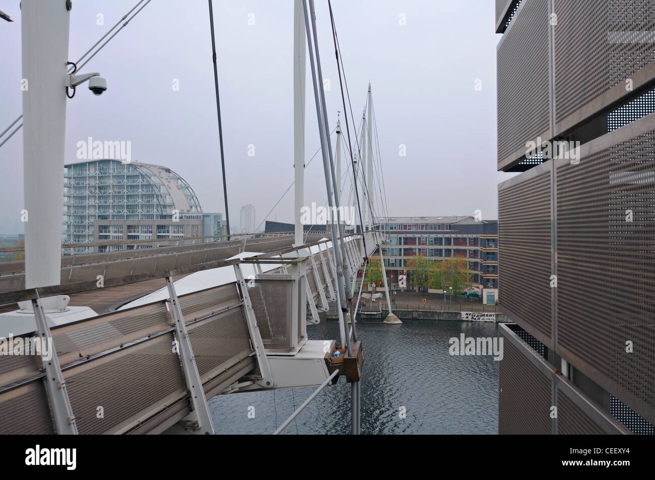 London: pedestrian bridge near Excel exhibition center Stock Photo - Alamy