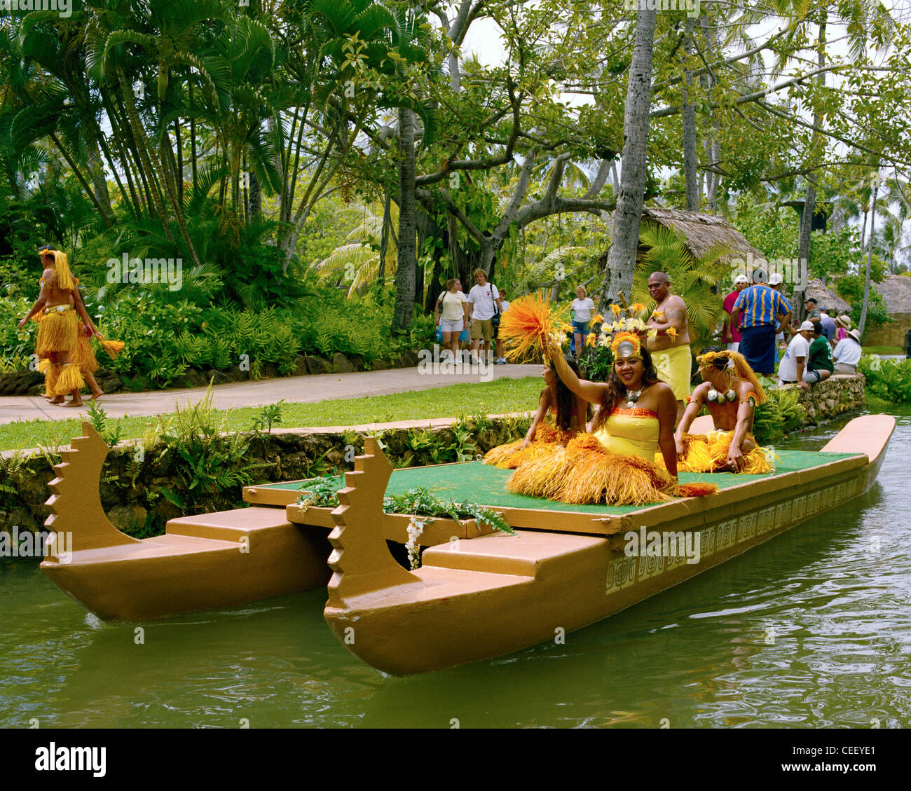 Pageant of the Long Canoes Polynesian Cultural Center La'ie Oahu Stock ...