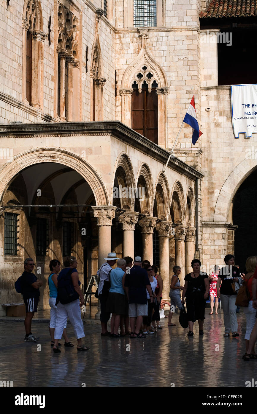 The Sponza Palace showing detail of the Venetian Gothic Windows and ...