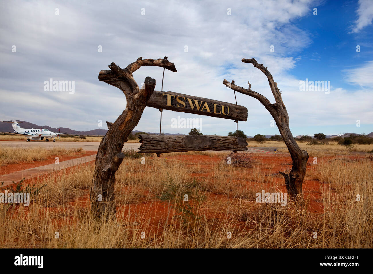 Tswalu nature reserve, landing strip Stock Photo - Alamy