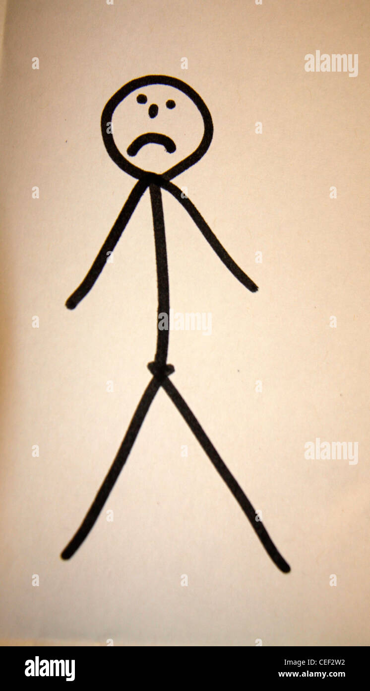 sad stick figure Stock Photo - Alamy