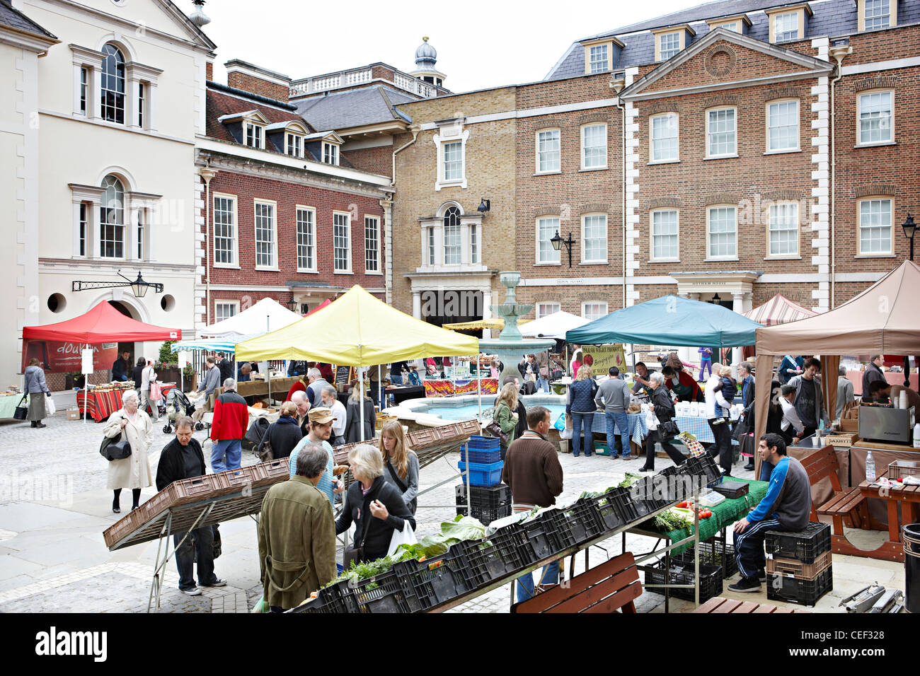 Richmond farmers market over view Stock Photo - Alamy
