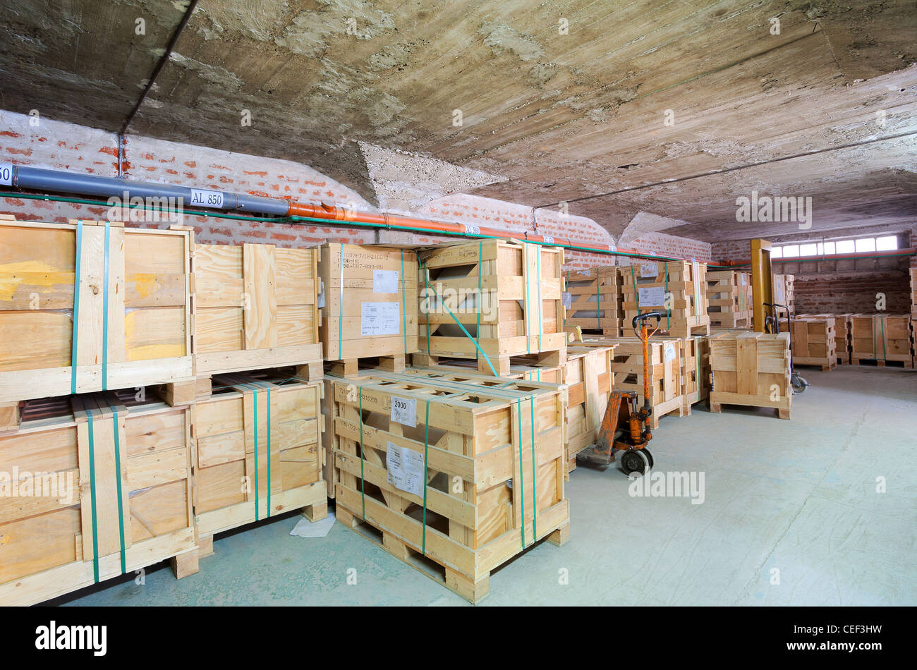 Interior of a factory, warehouse of raw materials Stock Photo - Alamy