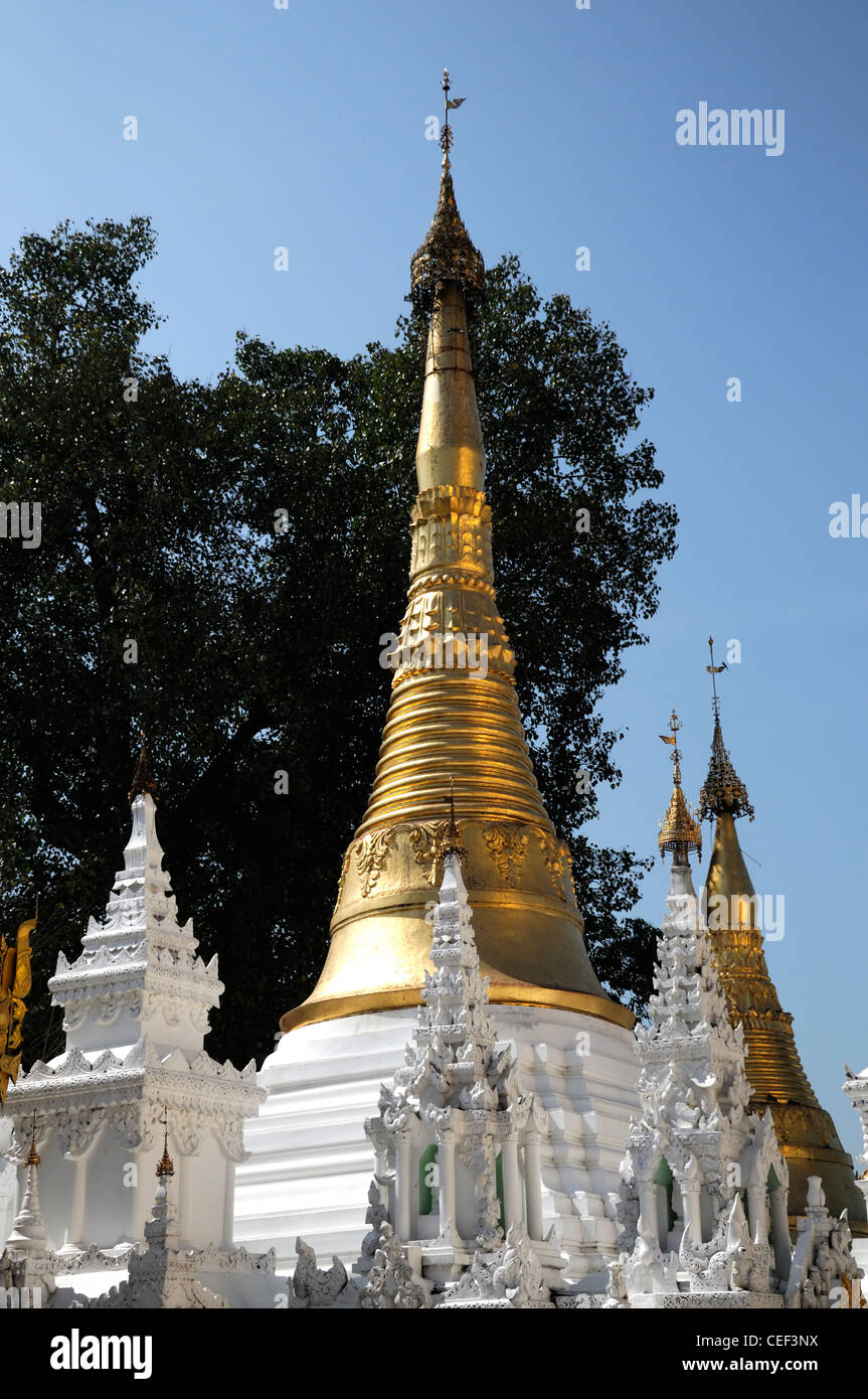 gold golden top topped white stupa stupas buddhist shrine buddhism ...