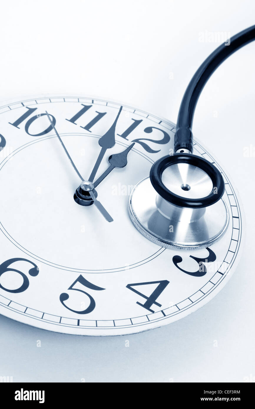 Stethoscope and Clock, concept of Time Problems Stock Photo - Alamy