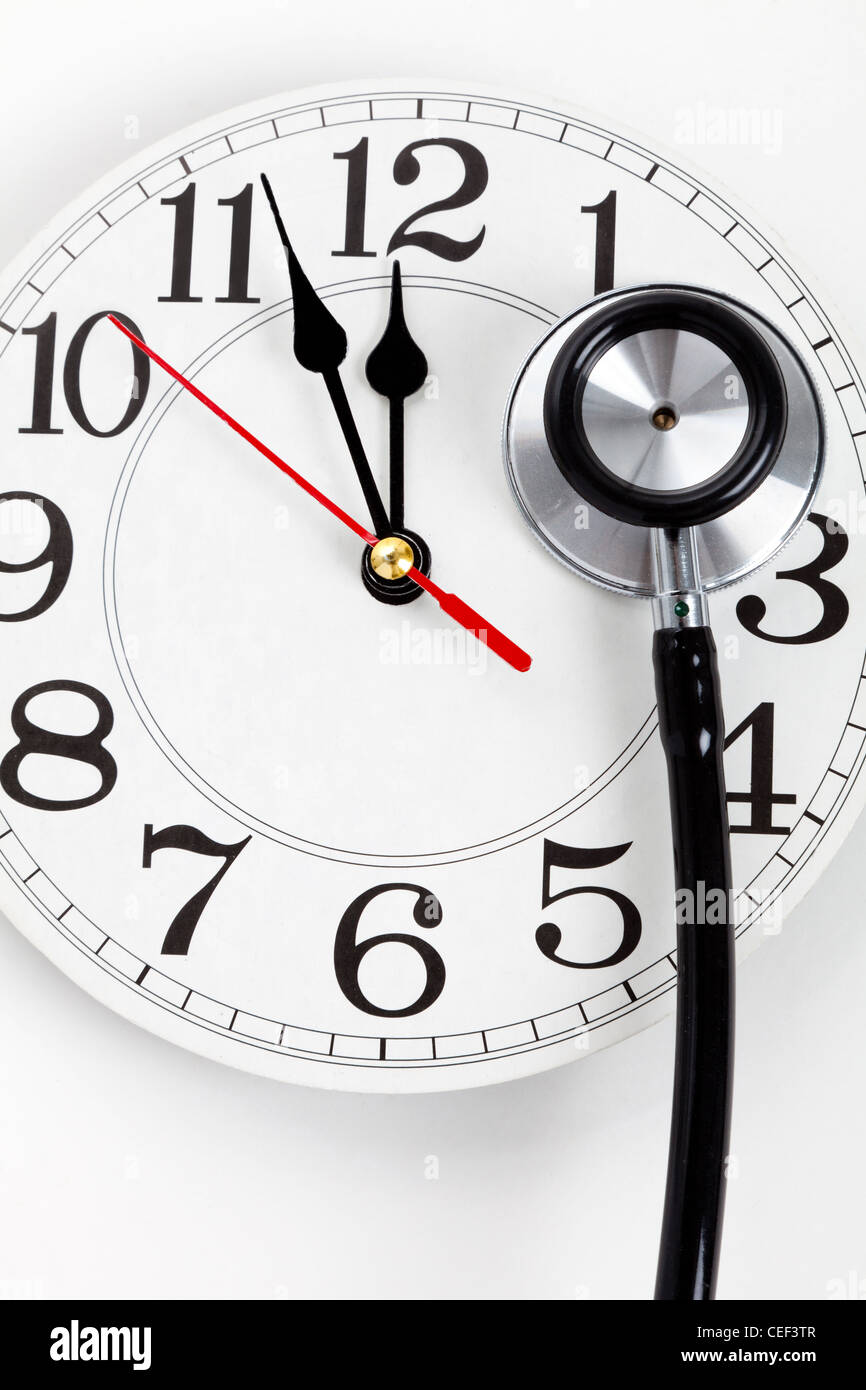 Stethoscope and Clock, concept of Time Problems Stock Photo - Alamy