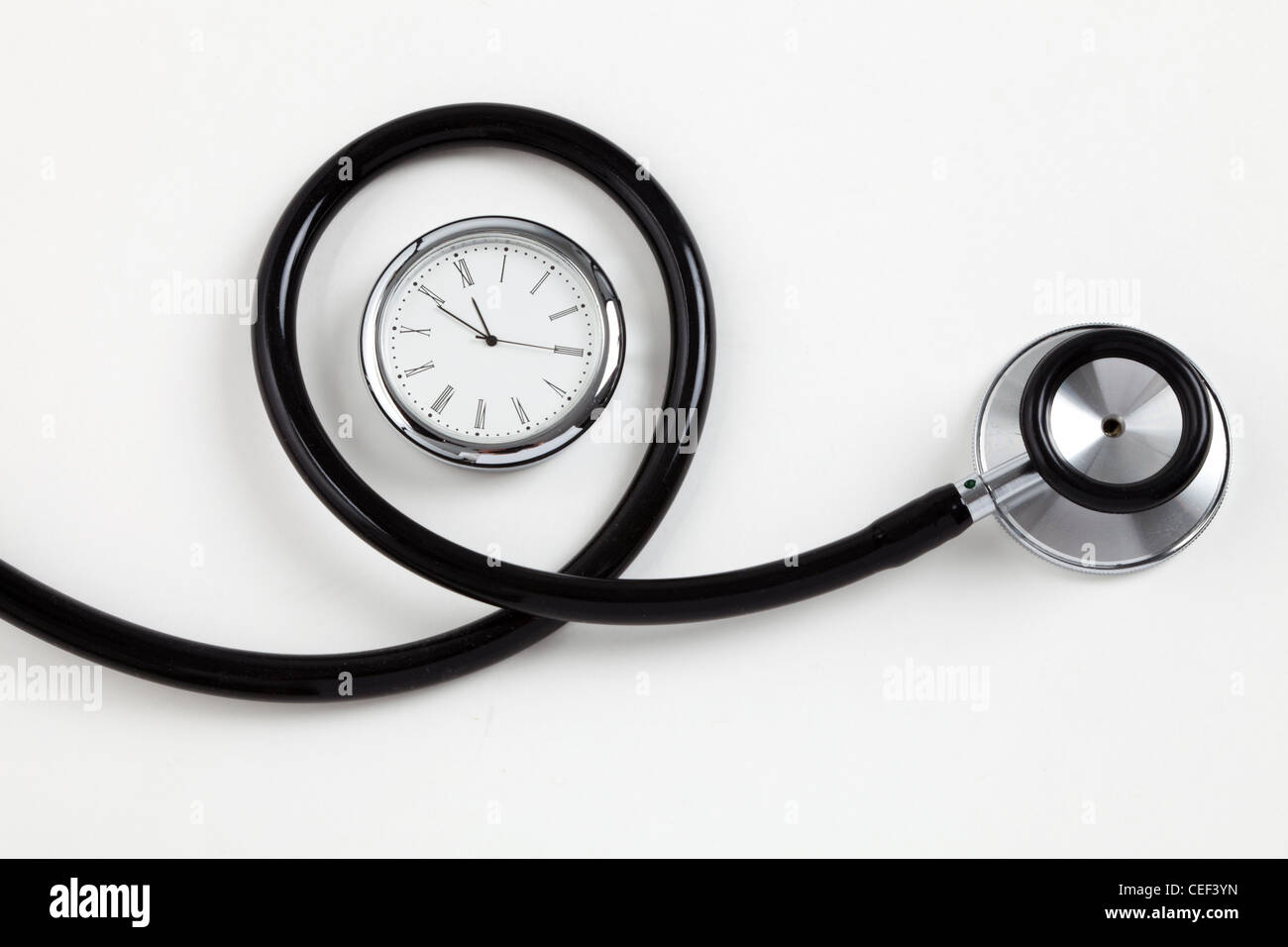 Stethoscope and Clock, concept of Time Problems Stock Photo - Alamy