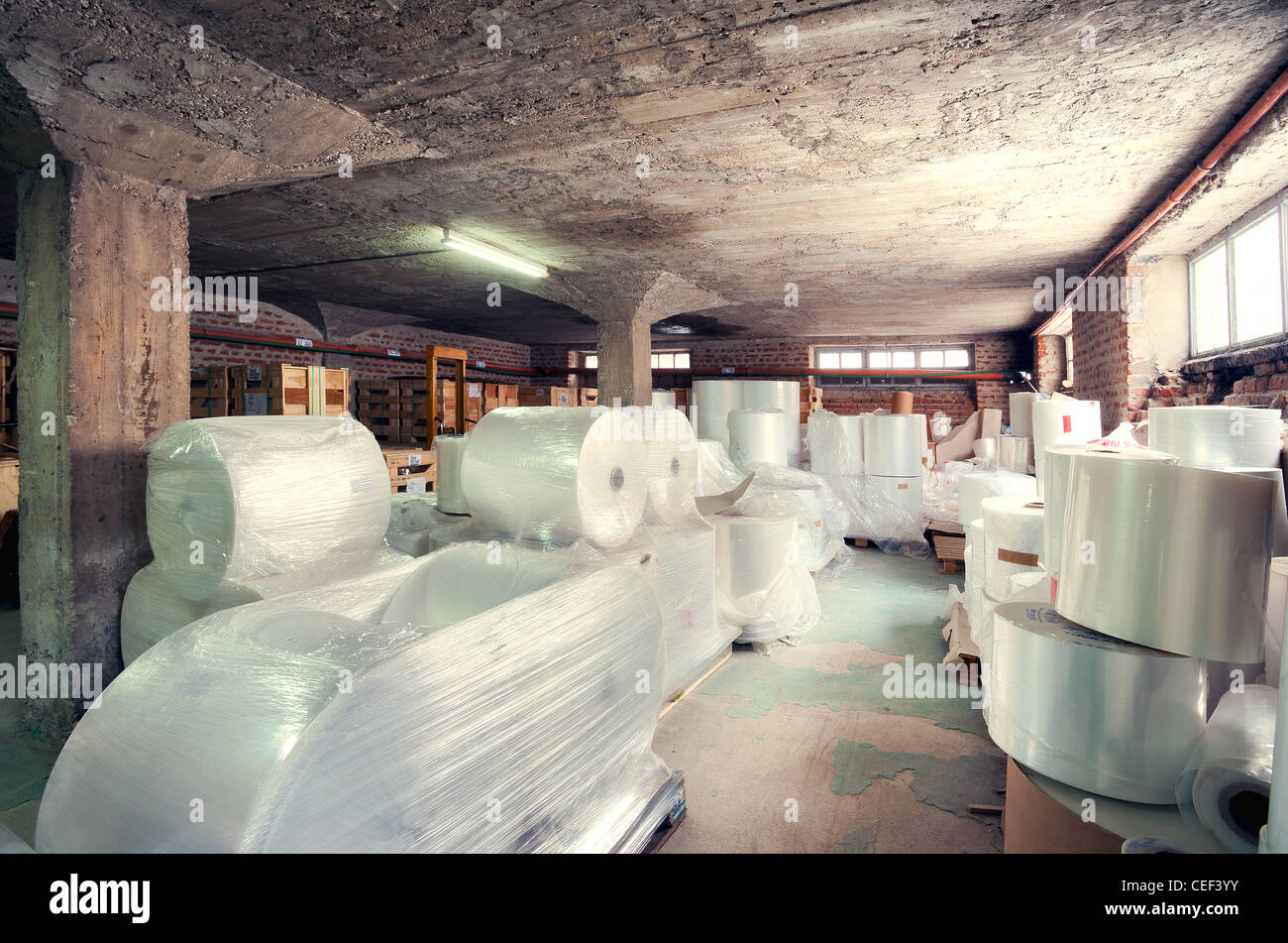 Interior of a factory, warehouse of raw materials Stock Photo - Alamy