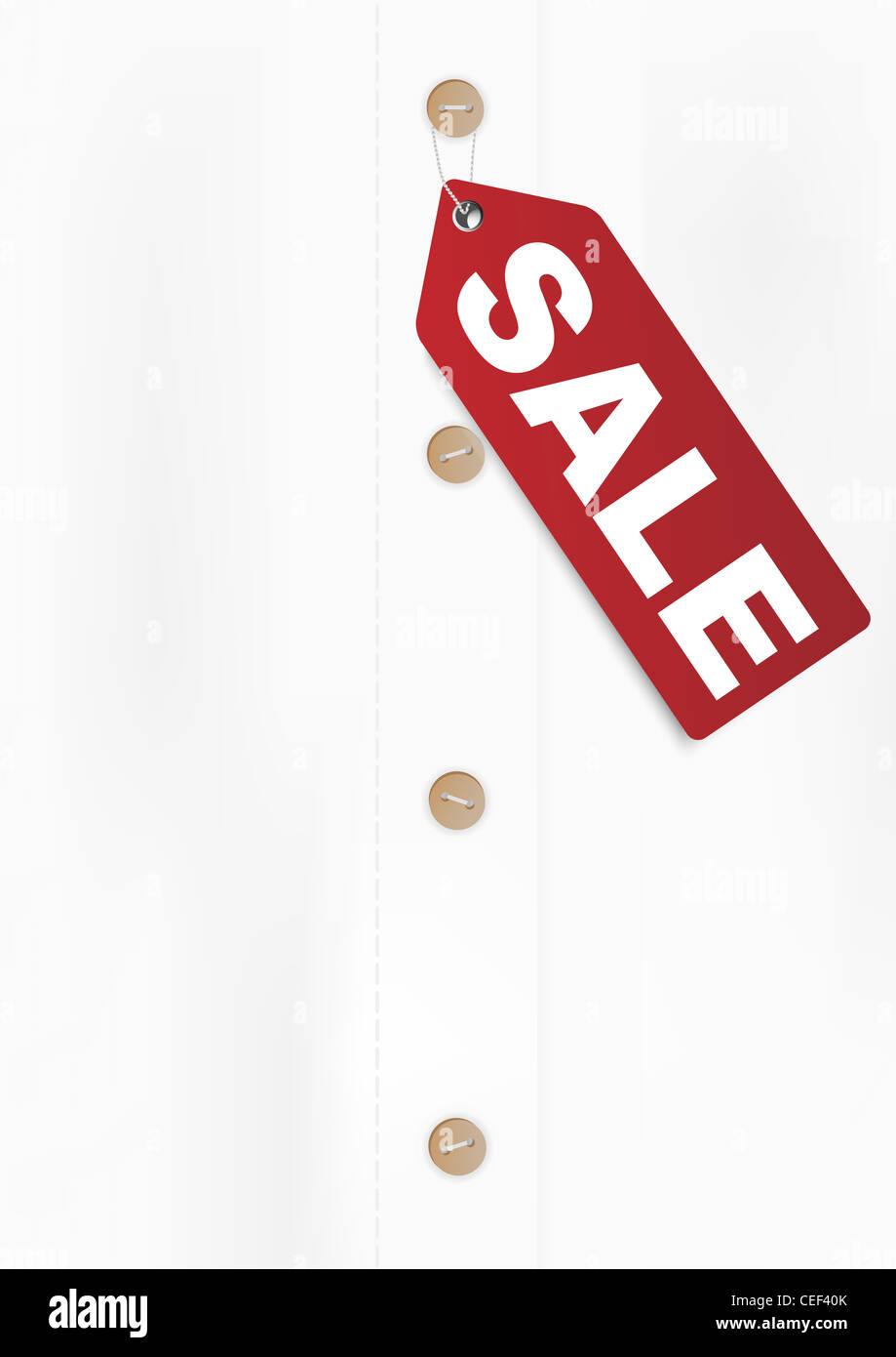 Illustration of Red Sale Sign on White Shirt - With Copyspace Stock ...