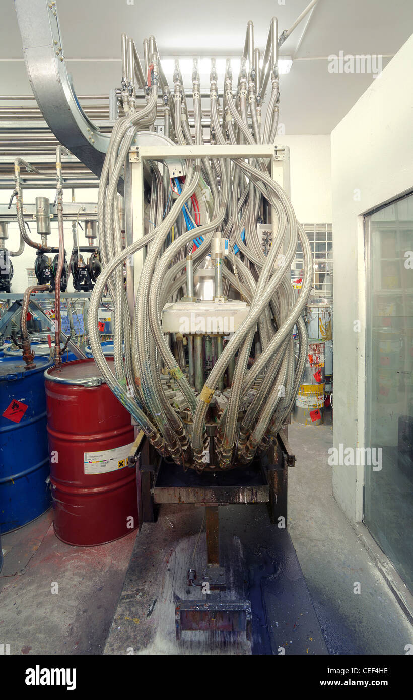 Interior of a factory room for mixing inks, used in printing Stock ...