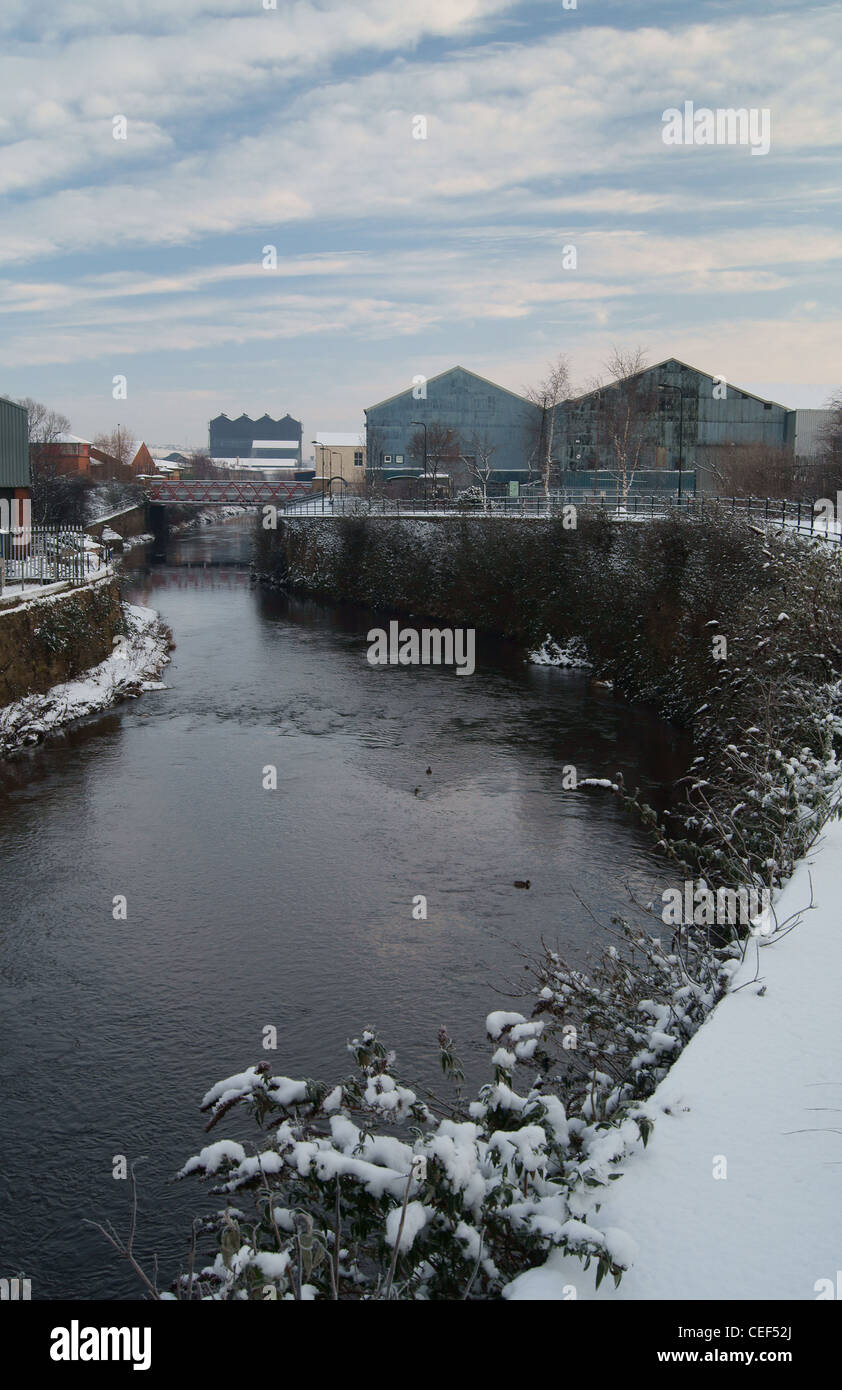UK,South Yorkshire,Sheffield,River Don Looking Towards Newhall Bridge ...
