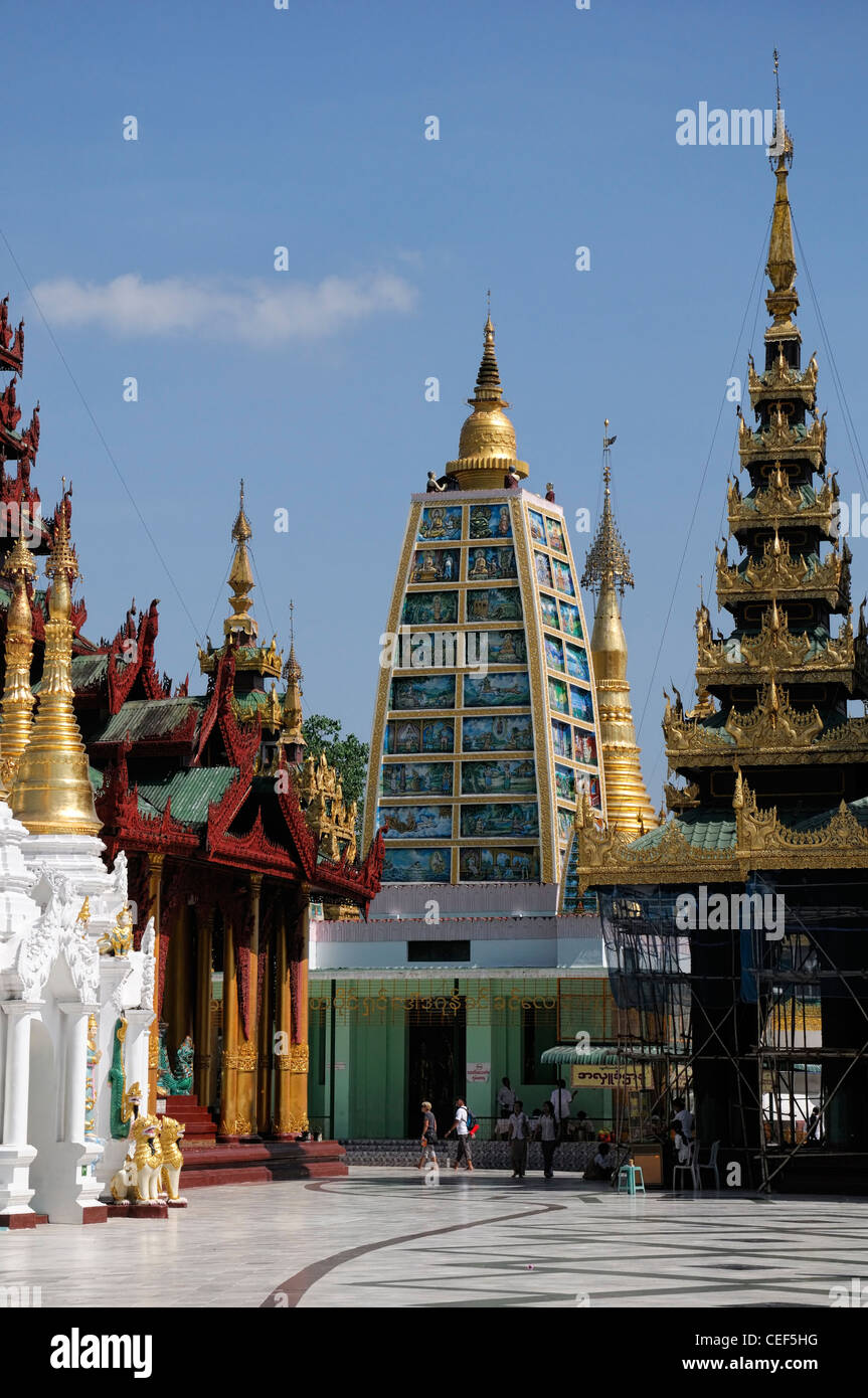 hindu style stupa buddhist influence buddhism Shwedagon Pagoda Myanmar ...