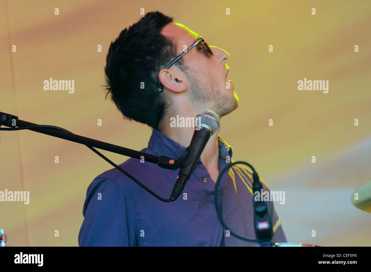 Daniel Harvey (drums) Dog is Dead at the Splendour Festival at Wollaton ...