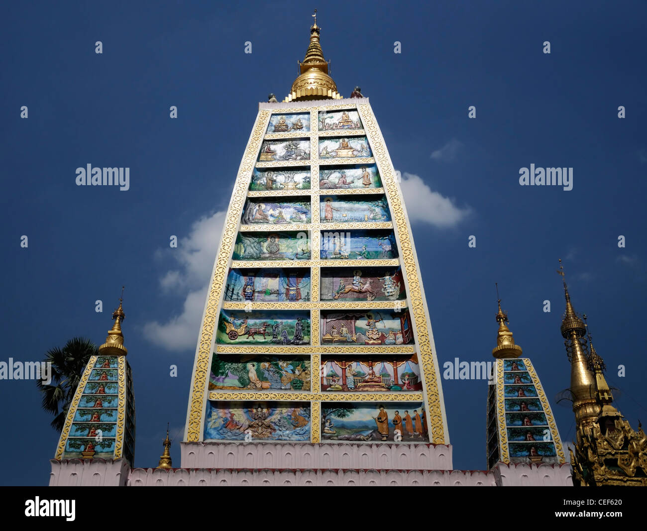 hindu style stupa buddhist buddhism shrine Shwedagon Pagoda Myanmar ...