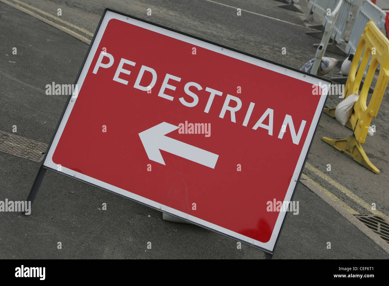 pedetrian sign, uk Stock Photo - Alamy