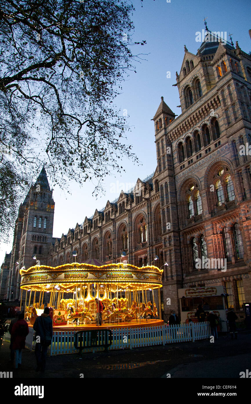 Carousel in front of The Natural History Museum Stock Photo - Alamy