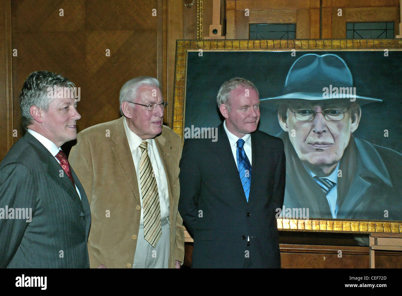 Unveiling of a portrait of Ian Paisley . Peter Robinson, Rev Dr Ian ...