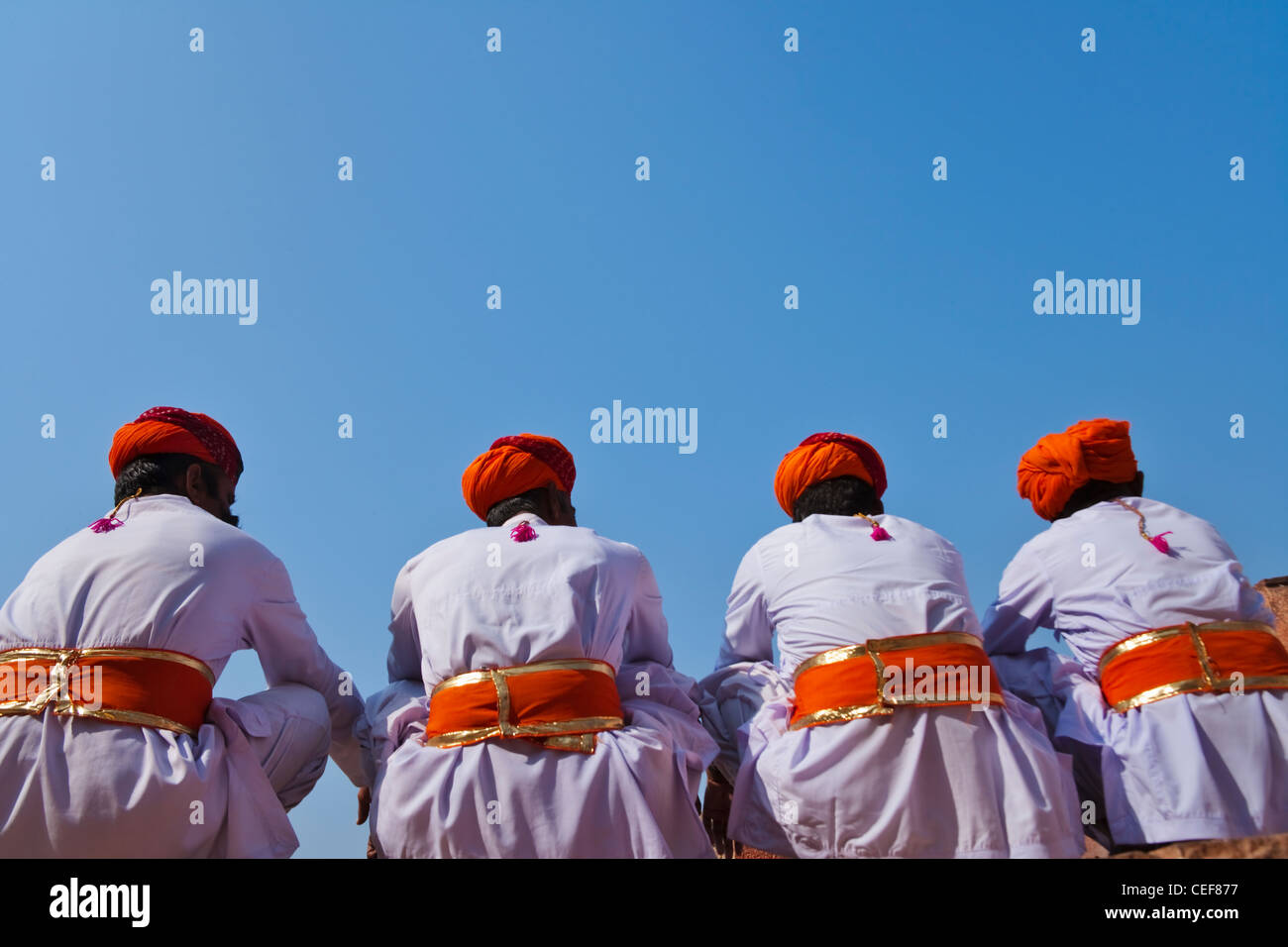 Indian men with red turbans, Jodphur, Rajasthan, India Stock Photo - Alamy