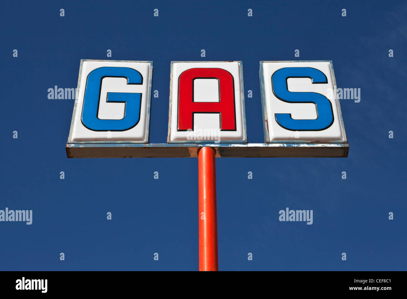 Old highway gas sign in the Mojave Desert Stock Photo - Alamy