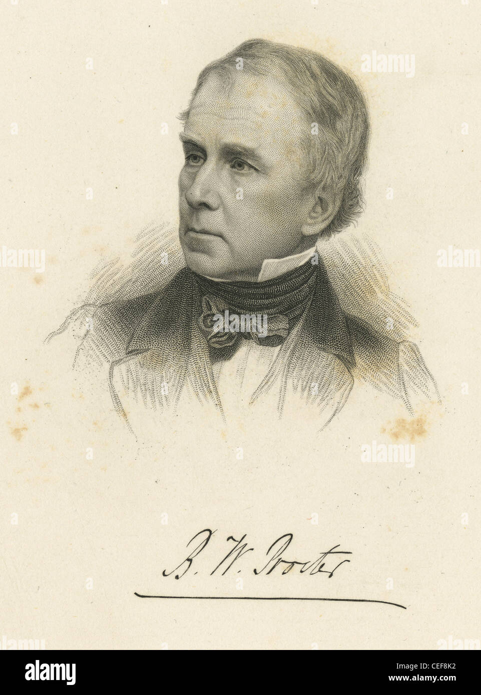 Circa 1850s engraving of B.W. Procter (aka Barry Cornwall Stock Photo ...