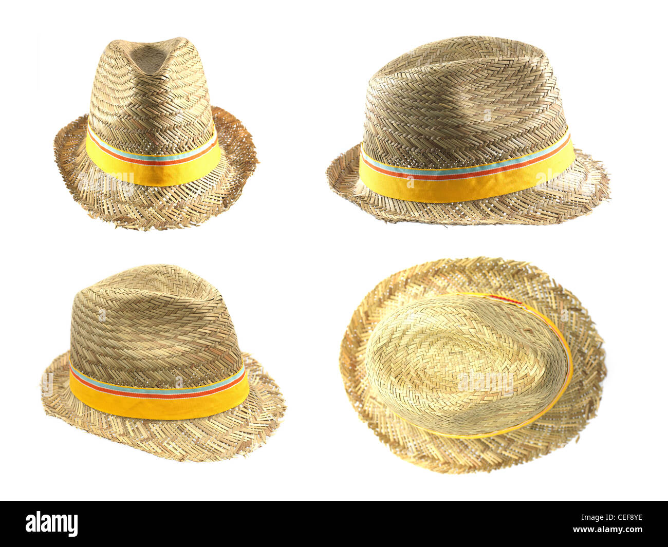 A straw hat isolated against a white background Stock Photo - Alamy
