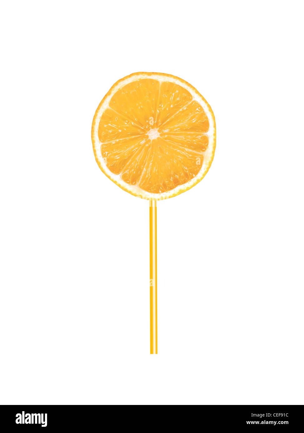 An orange icey pole isolated on a white background Stock Photo - Alamy