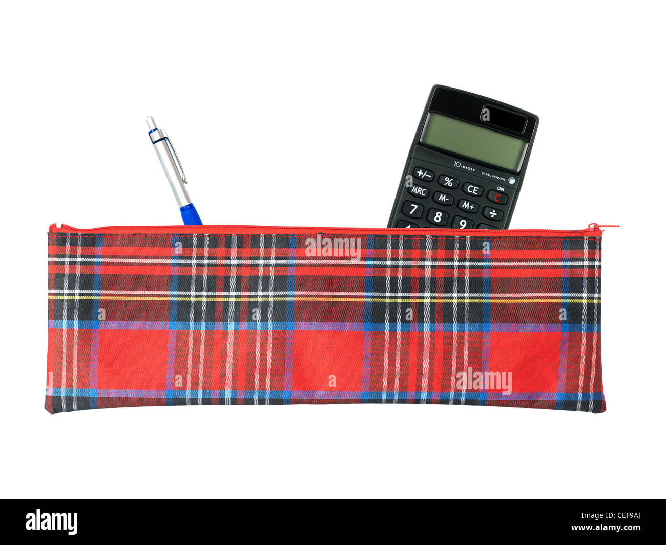A pencil case isolated against a white background Stock Photo - Alamy
