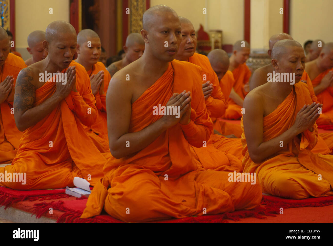 Novice monks in temple hi-res stock photography and images - Alamy