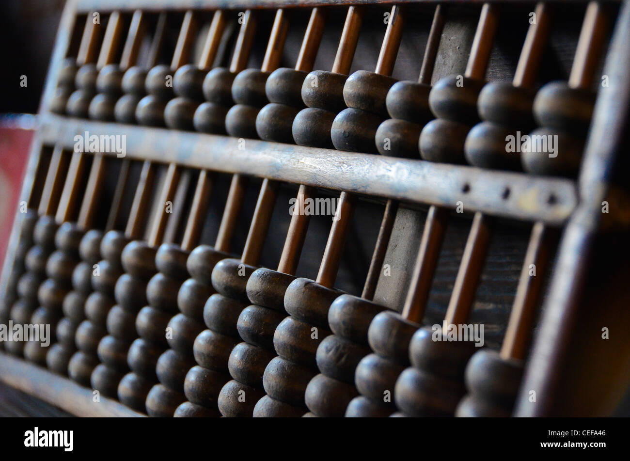 Old Chinese abacus, close up Stock Photo - Alamy