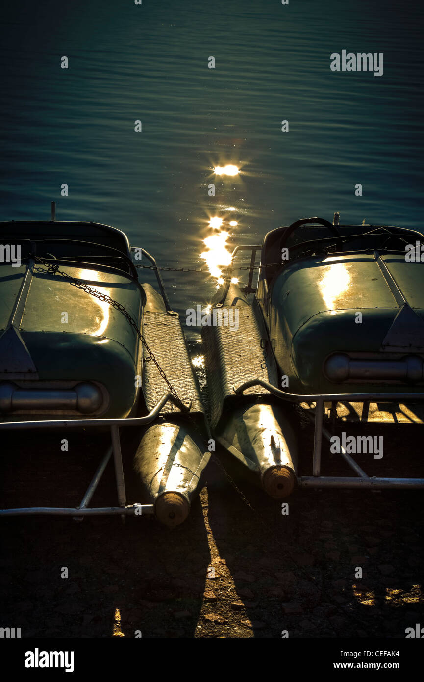 two old paddle boats on Lake Lugano in the sun Stock Photo - Alamy
