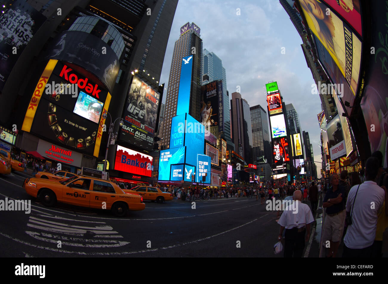 Times square at dusk, Manhattan, New York Stock Photo - Alamy