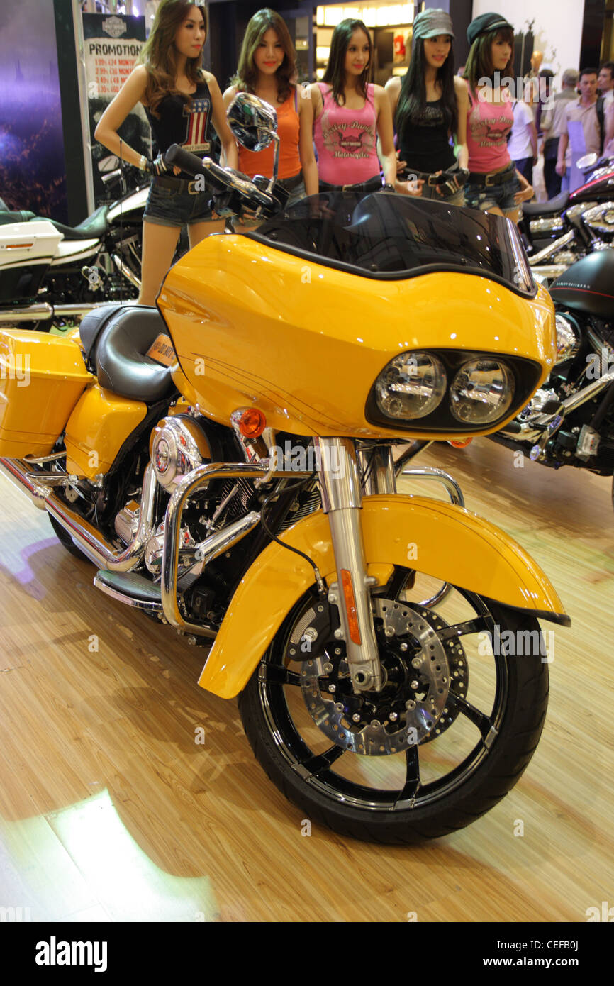 Harley Davidson motorbike display in Bangkok Motor Bike 2012 Stock ...