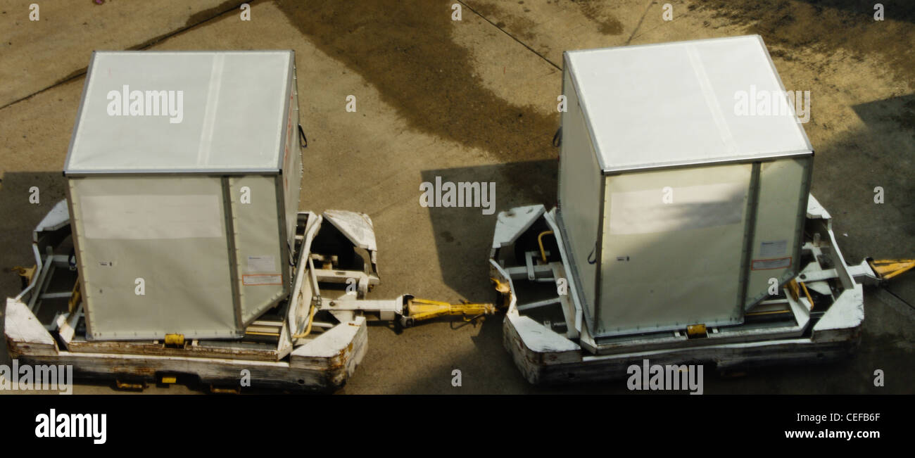 cargo containers for an aircraft Stock Photo - Alamy