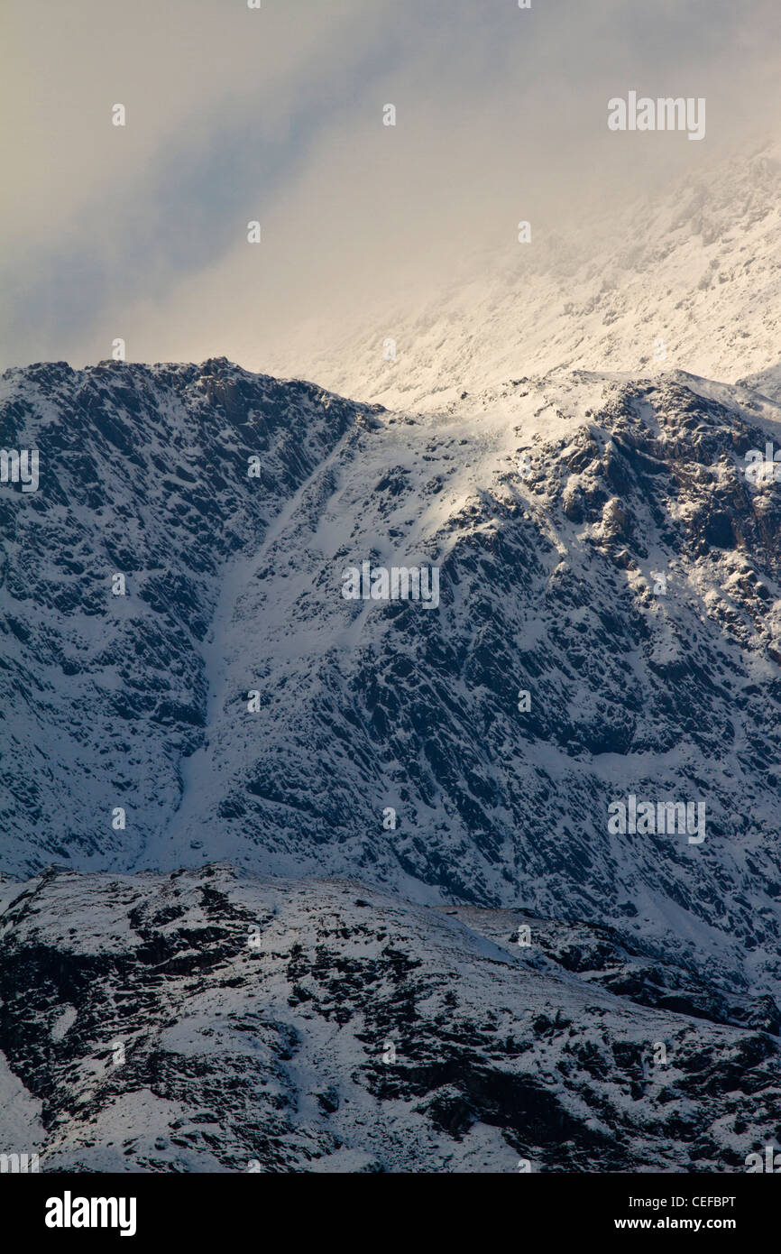 Snow covered slopes of Snowdon Stock Photo - Alamy
