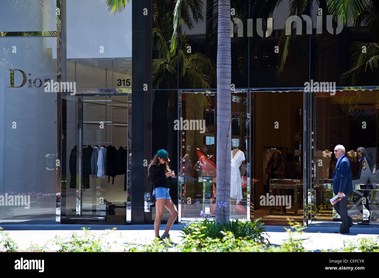 U.S.A., California, Los Angeles, the famous Rodeo Drive shops Stock ...