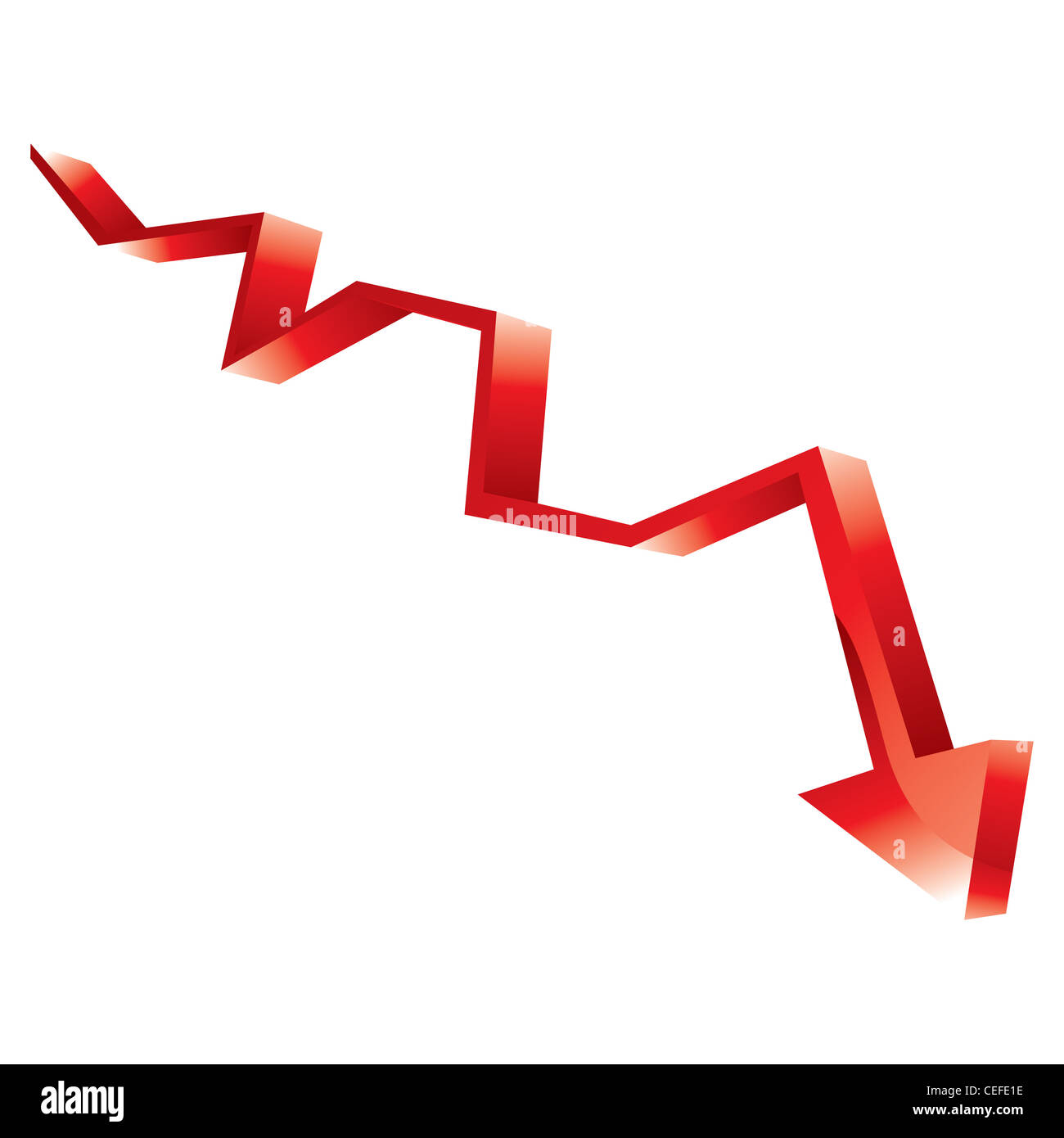 3d shiny arrow in perspective, illustration Stock Photo - Alamy