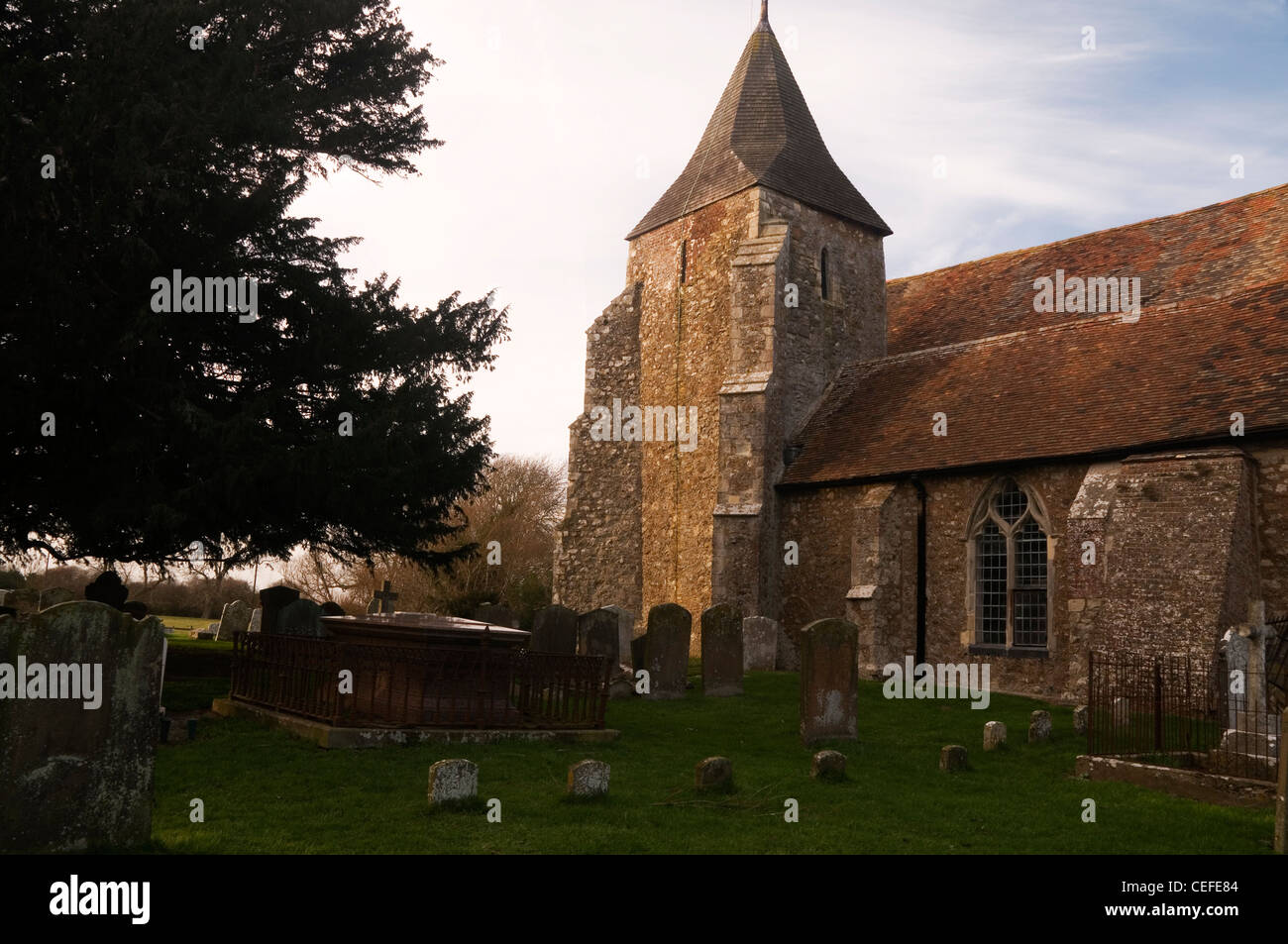 The Church of St Clement Old Romney Kent England Stock Photo - Alamy