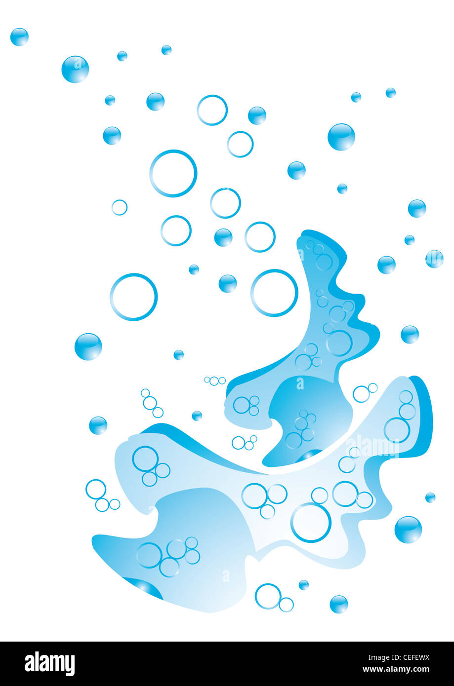 Abstract water splash with blue bubbles Stock Photo - Alamy