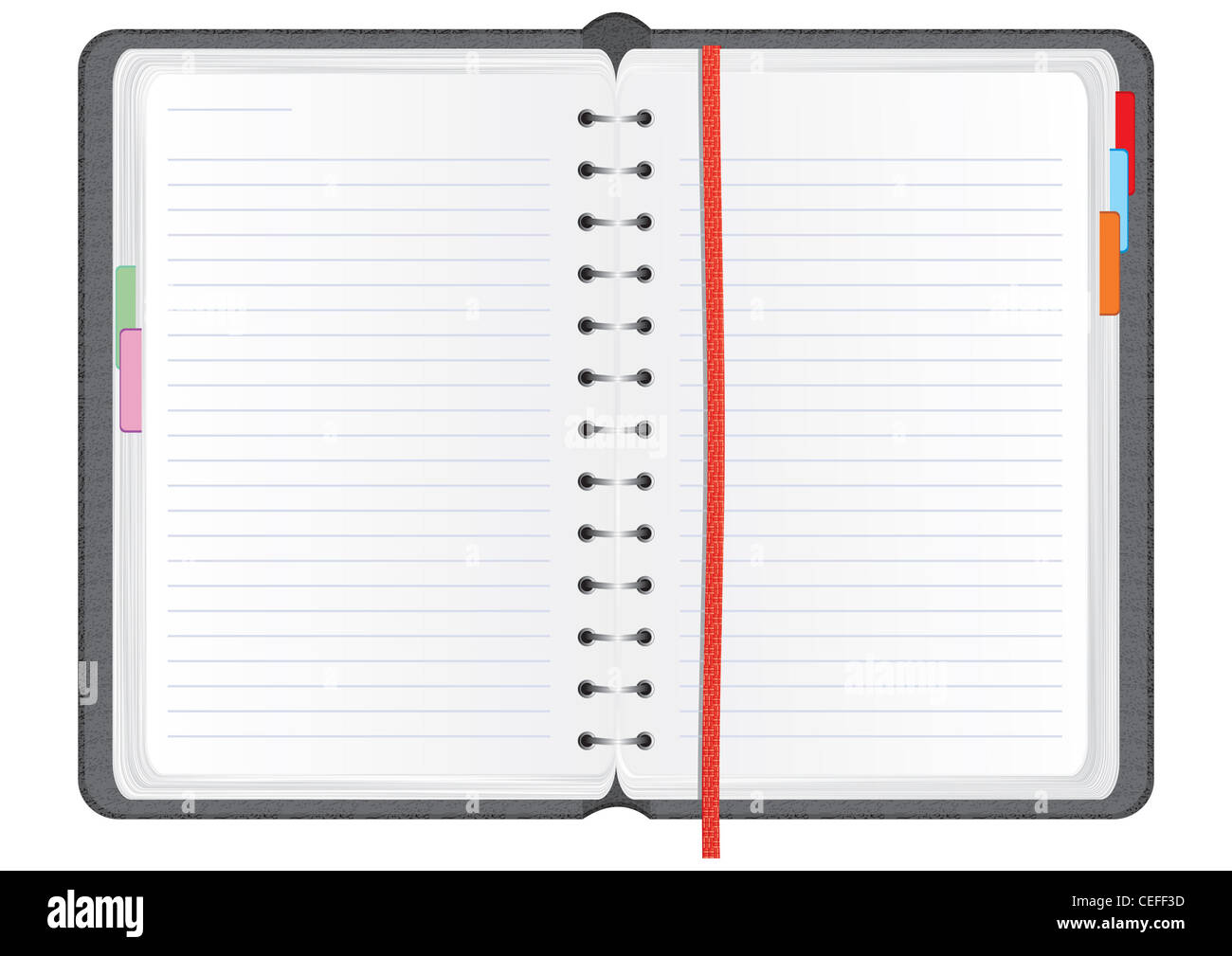 Vector notebook in a textured realistic leather cover, illustration ...