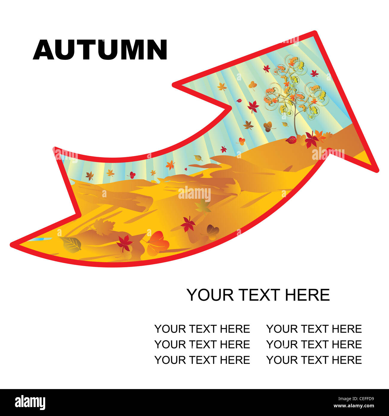 autumn landscape arrow with copy space illustration Stock Photo - Alamy