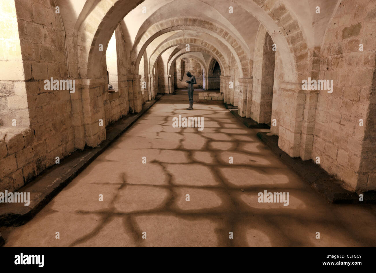 Famous Crypt inside Winchester cathedral which frequently floods Stock ...