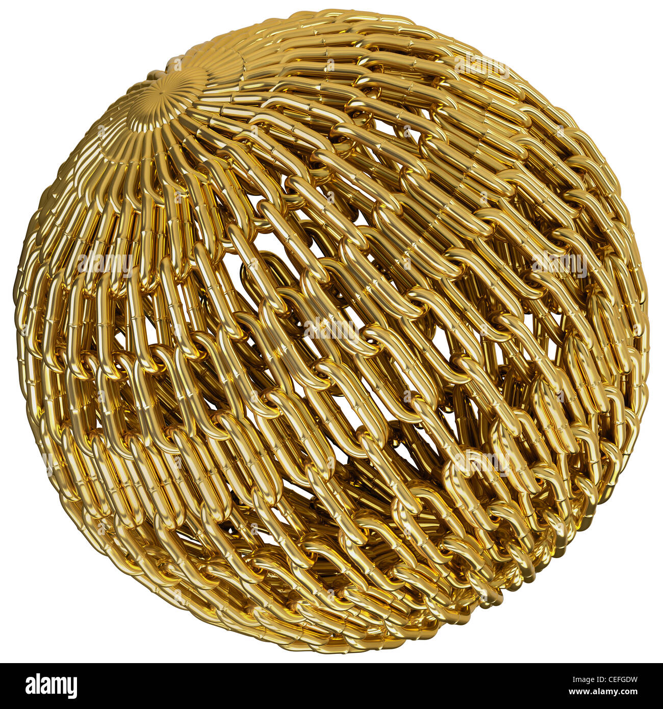 Sphere made from gold chains Stock Photo - Alamy