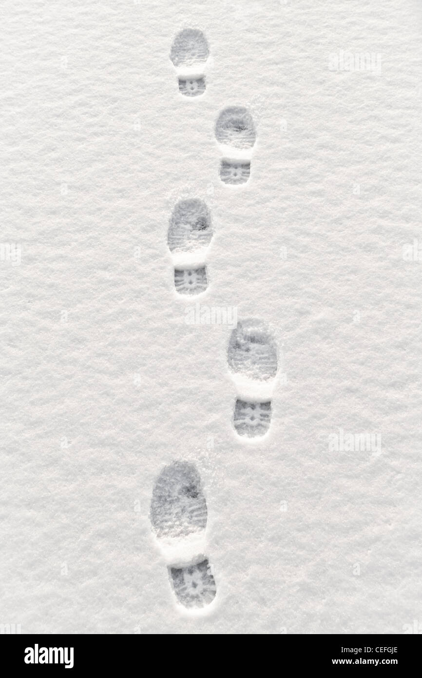 Footsteps in Snow Stock Photo - Alamy